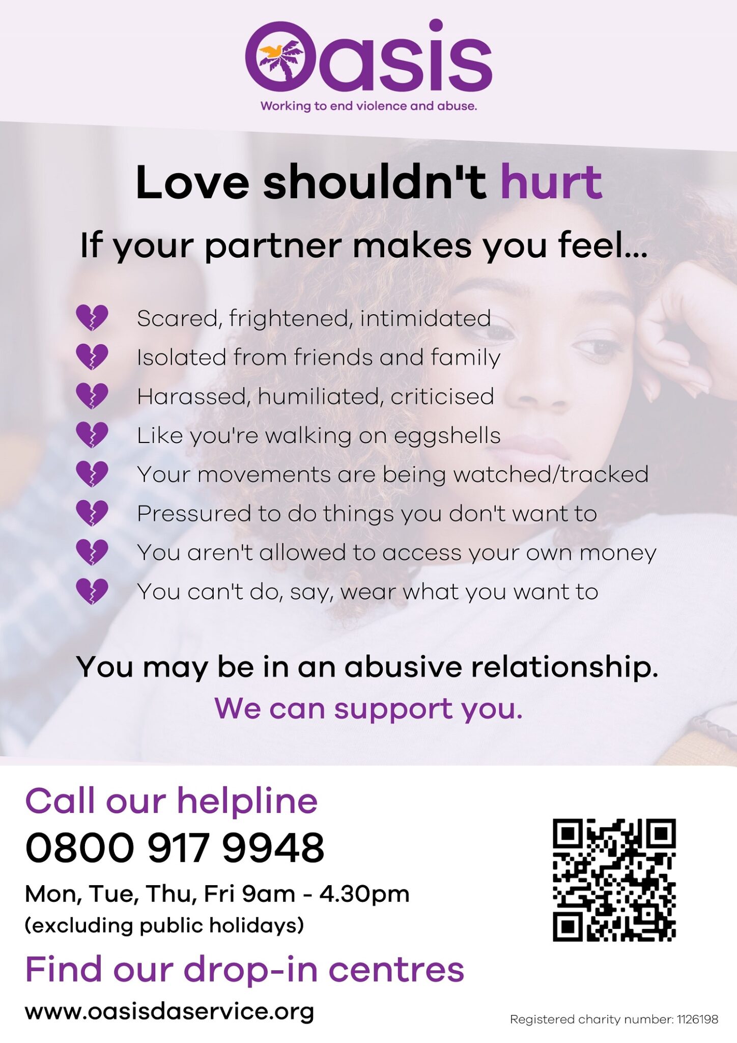 Join our 'Love Shouldn't Hurt - for anyone' campaign - Oasis Domestic ...